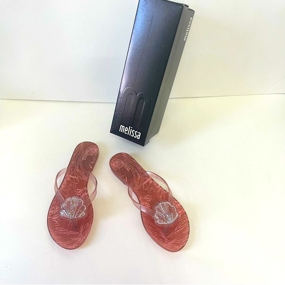 Melissa | Shoes | Melissa Harmonic Bow Vi Flip Flop In Coral Glitter ...